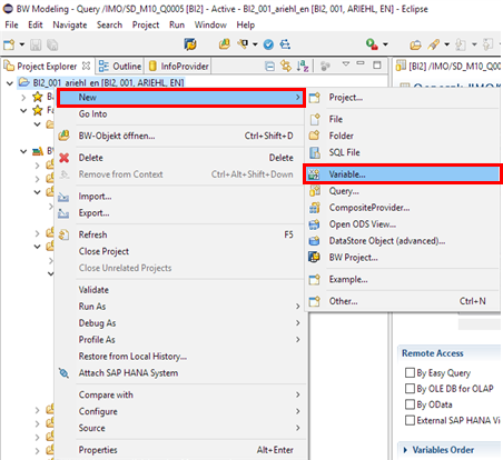 Comparison of SAP BEx Query Designer and eclipse BW Modeling Query - ZPARTNER GmbH